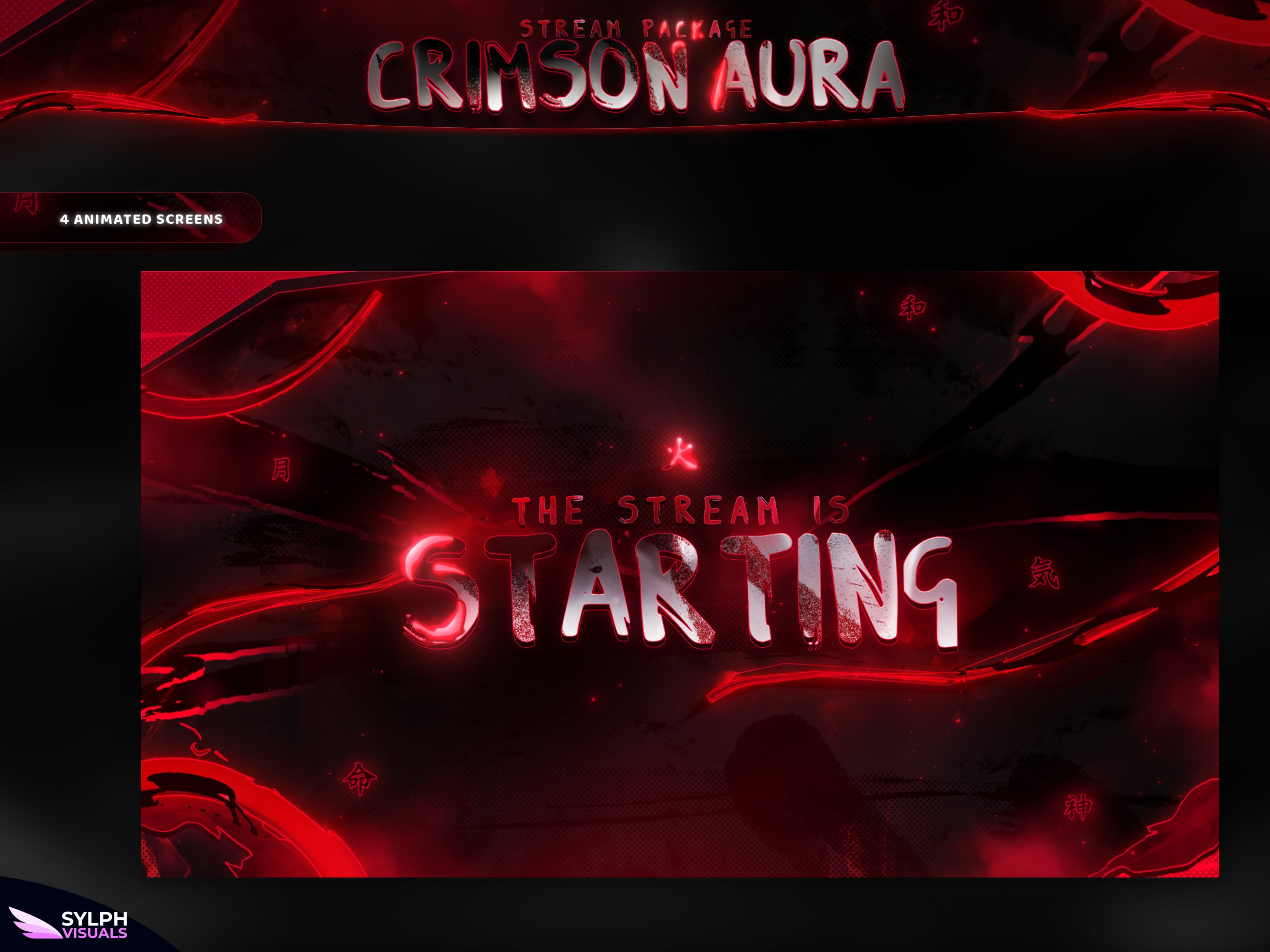 Crimson Aura - Twitch Overlay - Animated Alerts - Animated Screens ...