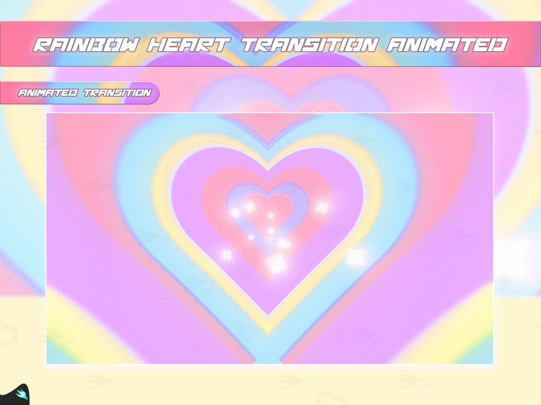 Rainbow Heart Transition | Twitch Stream Stinger | Cute Transition ...