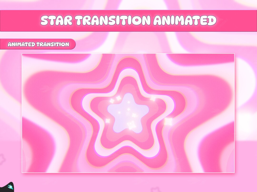 Shining Star Transition Pink | Twitch Stream Stinger | Cute Transition ...