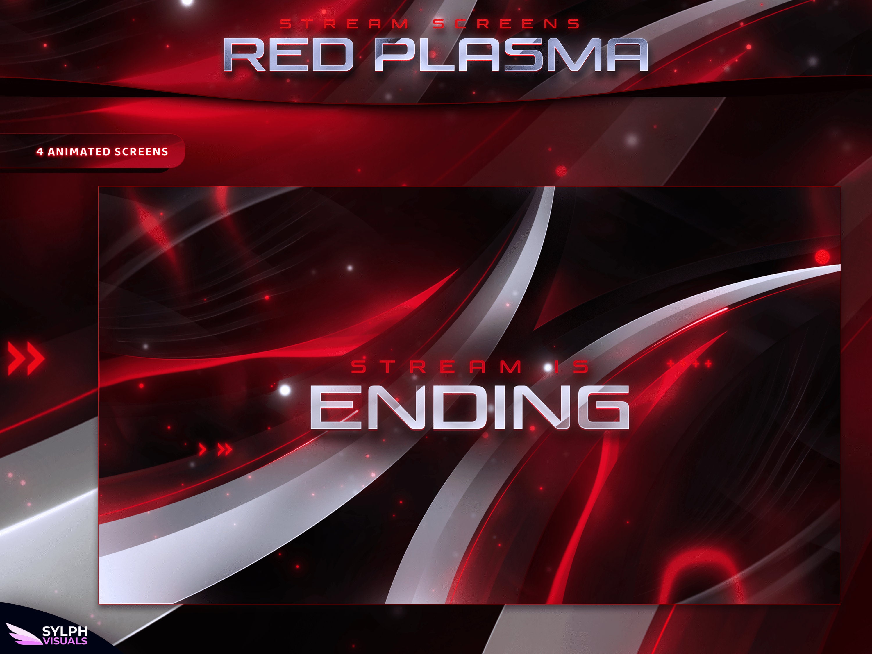 Twitch Overlay - Red Plasma - Screens Animated - Aesthetic - Red ...