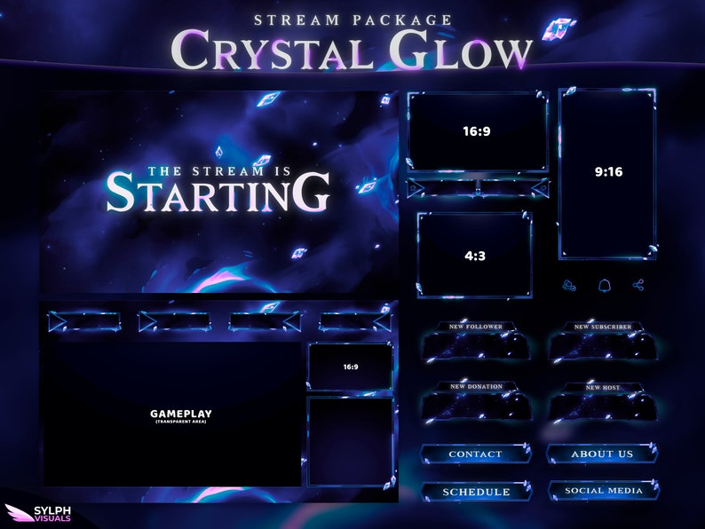 Crystal Glow - Twitch Overlay - Animated Alerts - Animated Screens ...