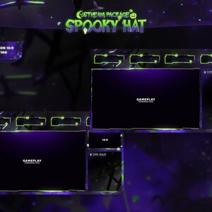 Spooky Hat Twitch Overlay Animated Alerts Animated Screens Dark Overlay ...