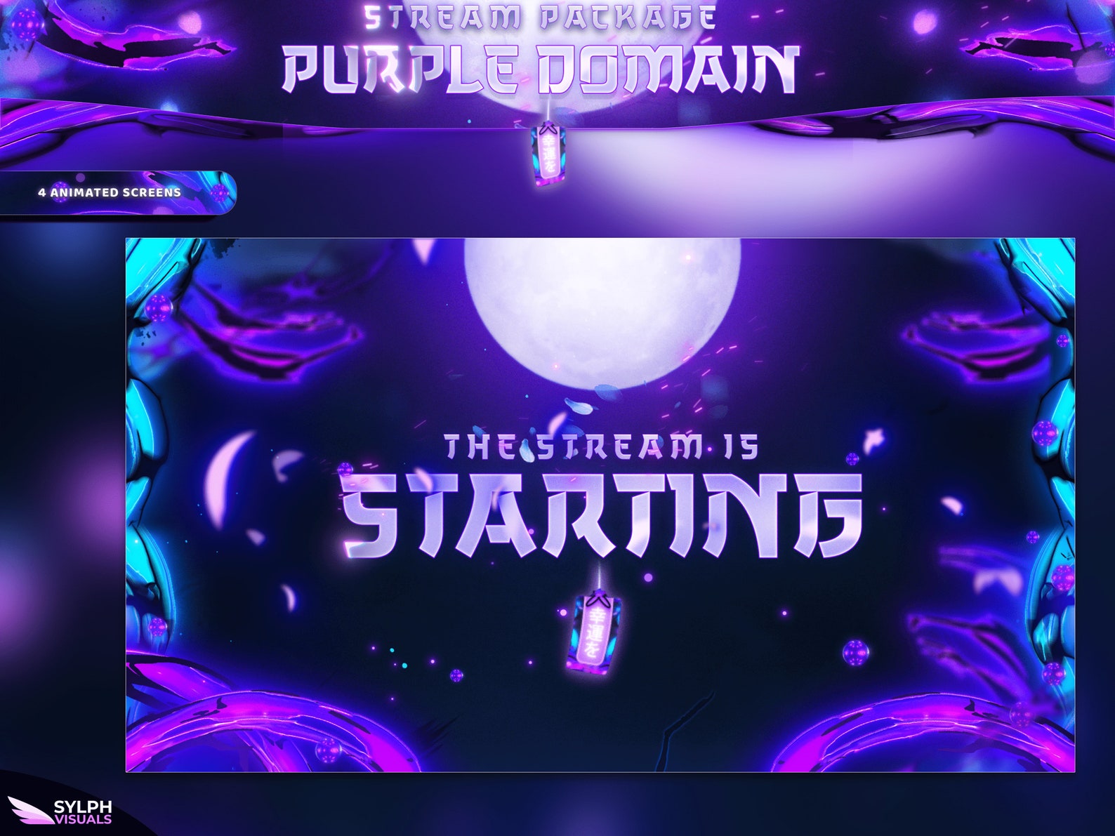 Purple Domain - Twitch Overlay - Animated Alerts - Animated Screens ...
