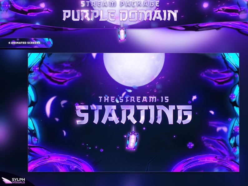 Purple Domain - Twitch Overlay - Animated Alerts - Animated Screens ...