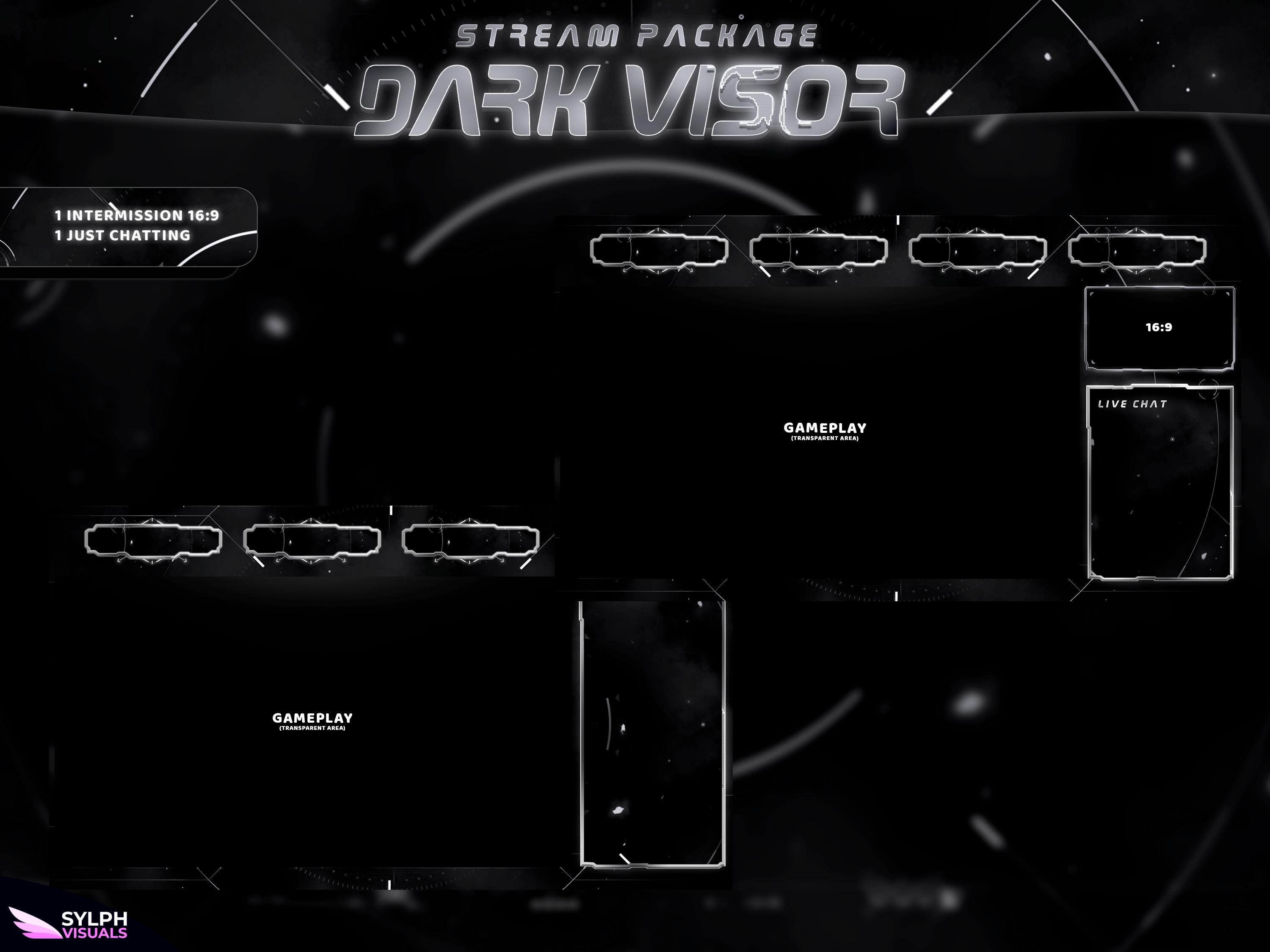 Dark Visor - Twitch Overlay - Animated Alerts - Animated Screens - Dark ...