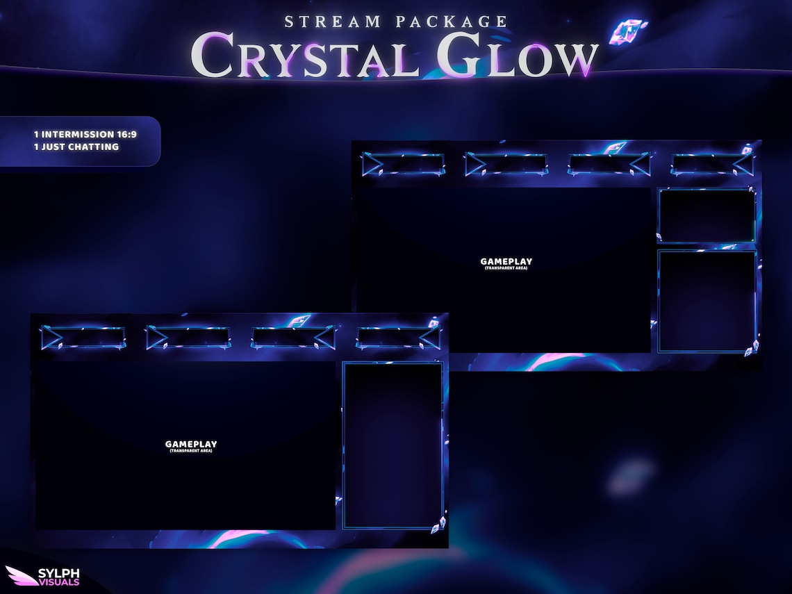 Crystal Glow - Twitch Overlay - Animated Alerts - Animated Screens ...