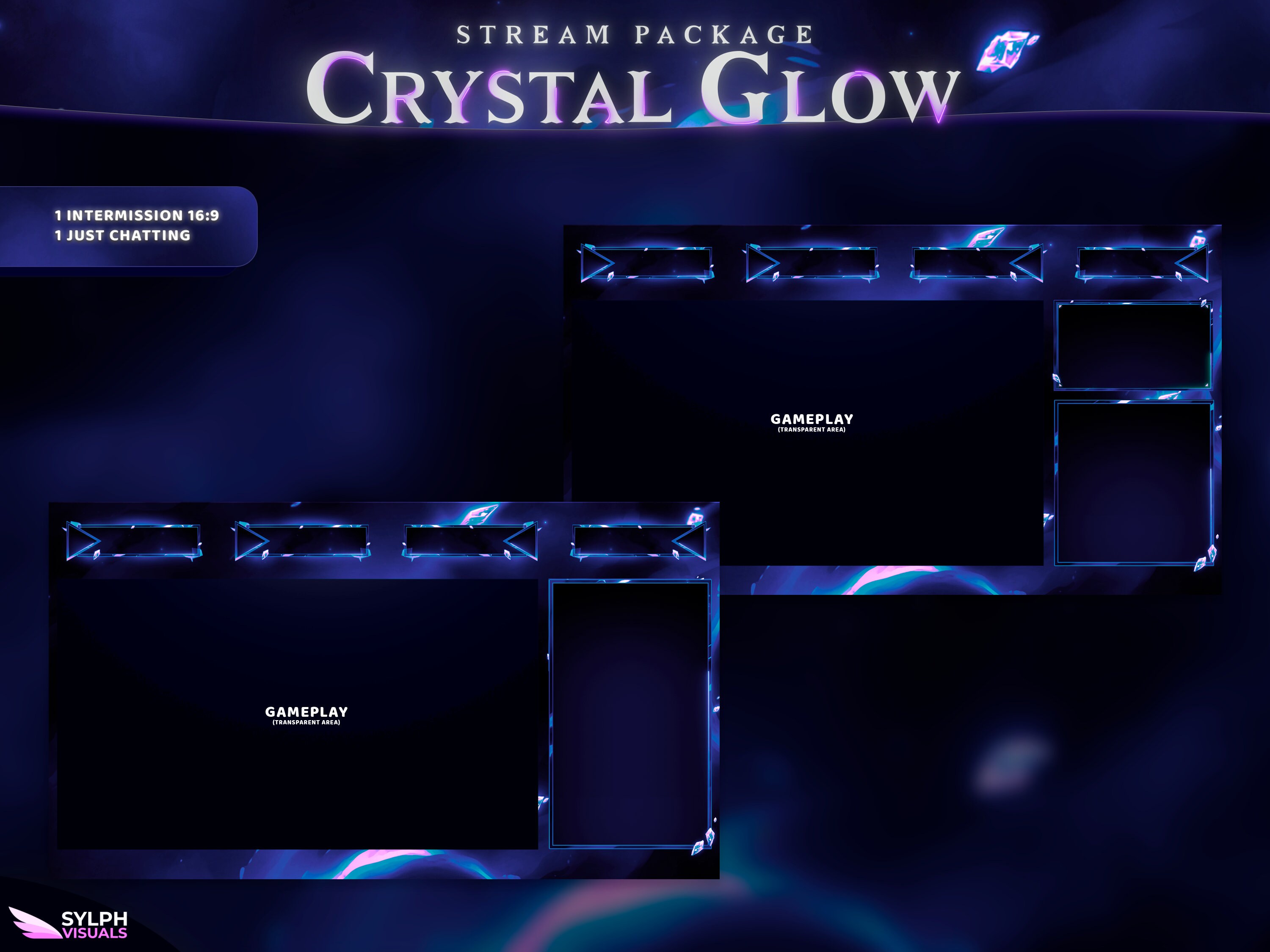 Crystal Glow - Twitch Overlay - Animated Alerts - Animated Screens ...