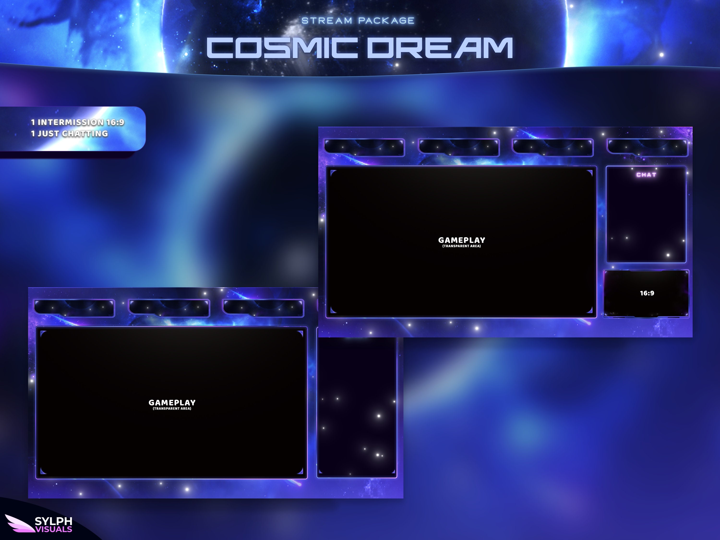 Cosmic Dream Twitch Overlay Animated Alerts Animated Screens Cosmic ...