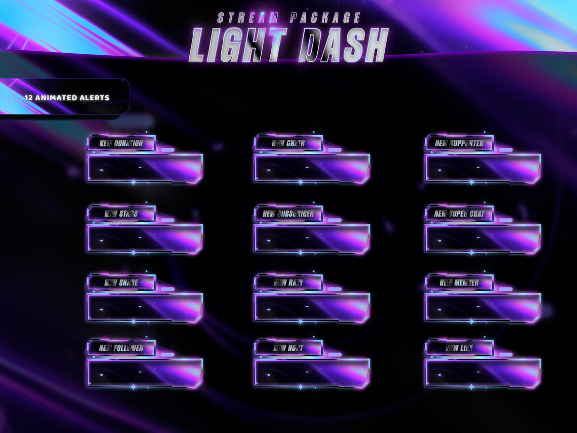 Light Dash - Twitch Overlay - Animated Alerts - Animated Screens ...