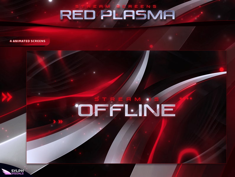 Twitch Overlay Red Plasma Screens Animated Aesthetic Red Screens Dark ...