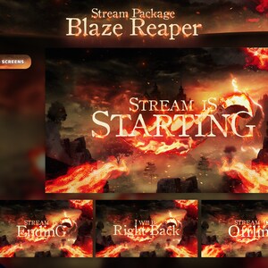 Blaze Reaper - Twitch Overlay - Animated Alerts - Animated Screens - Dark - Stream Pack - Fire ...