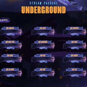 Underground - Twitch Overlay - Animated Alerts - Animated Screens - Panels - Brush - Street ...