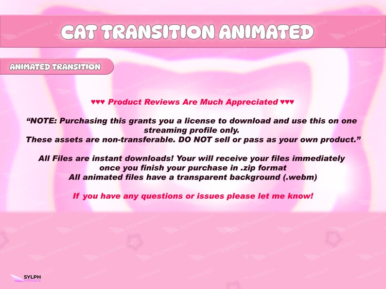 Sweet Cat Transition Twitch Stream Stinger Cute Transition Pink Cat ...