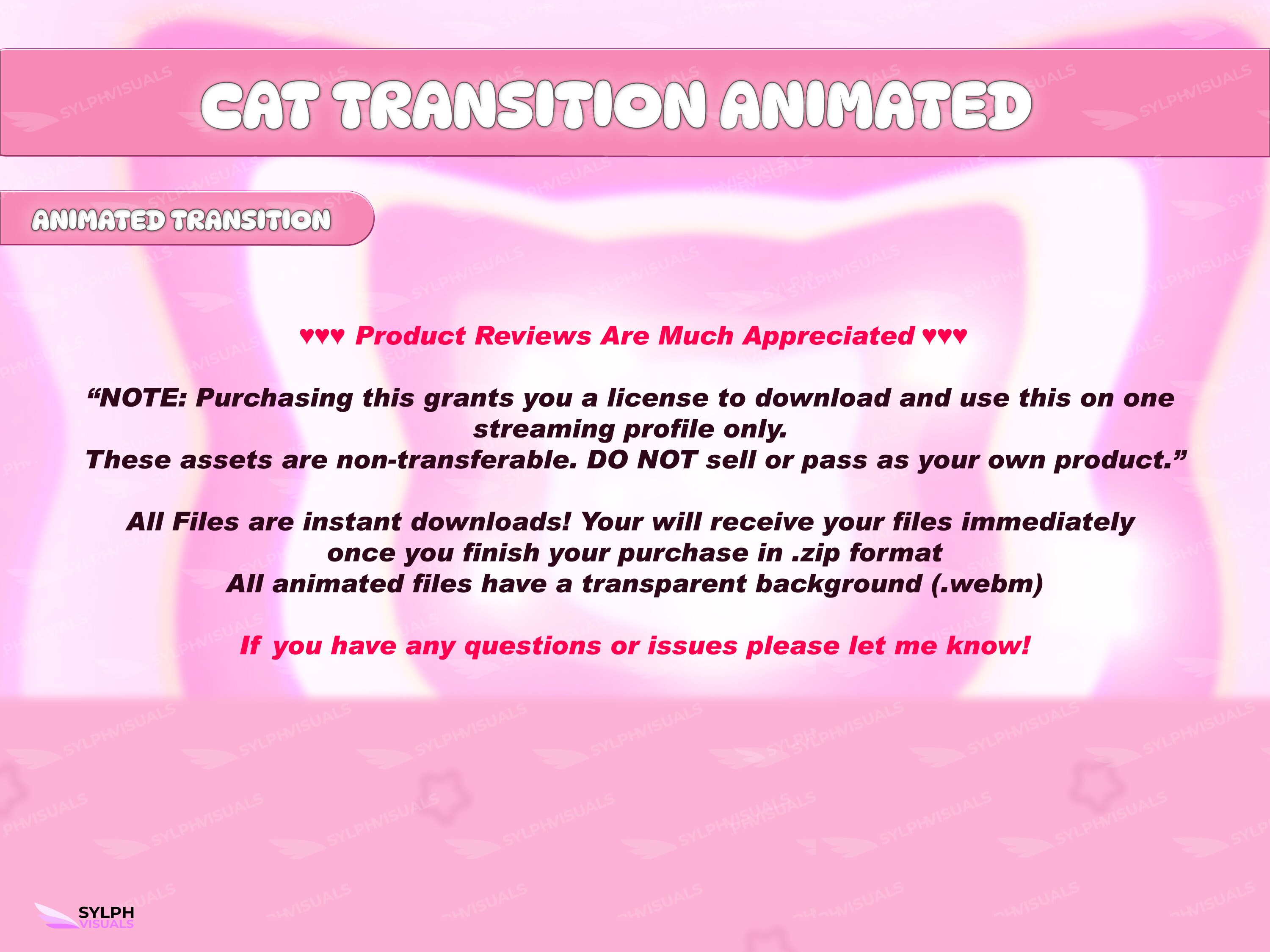 Sweet Cat Transition Twitch Stream Stinger Cute Transition Pink Cat ...