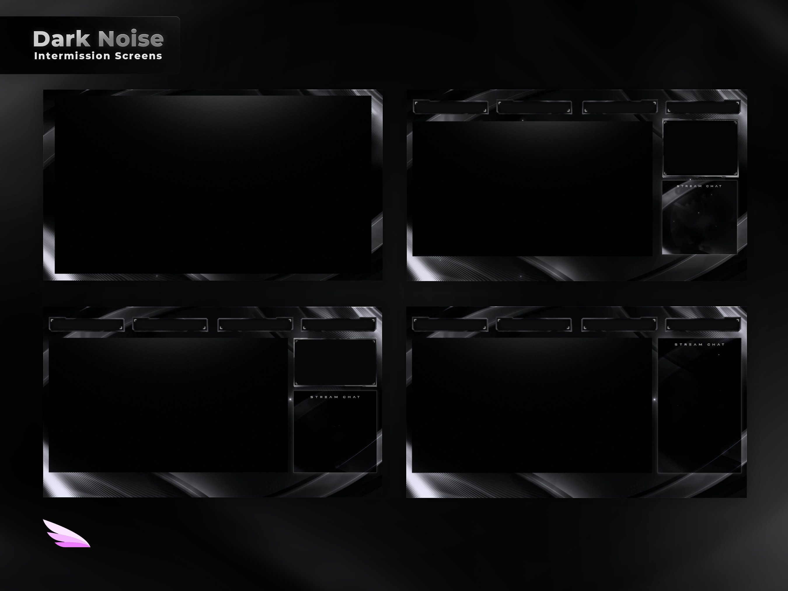 Animated Dark Noise Twitch Overlays - Complete Stream Package - Dark ...