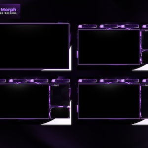 Animated Purple Morph Twitch Overlays - Complete Stream Package - Purple Theme - Neon - Abstract ...