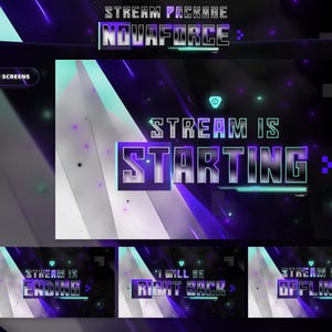 Novaforce - Twitch Overlay - Animated Alerts - Animated Screens - Purple Overlay - Stream Pack ...