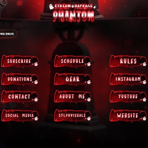 Phantom Twitch Overlay - Animated Alerts - Animated Screens - Dark ...