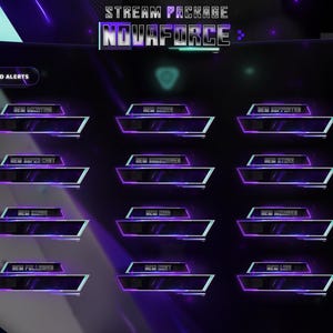 Novaforce - Twitch Overlay - Animated Alerts - Animated Screens - Purple Overlay - Stream Pack ...