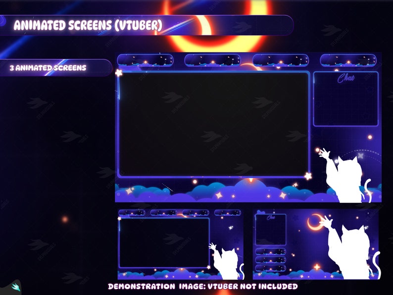 Stream Package Night Star Twitch Overlay Animated Alerts - Etsy