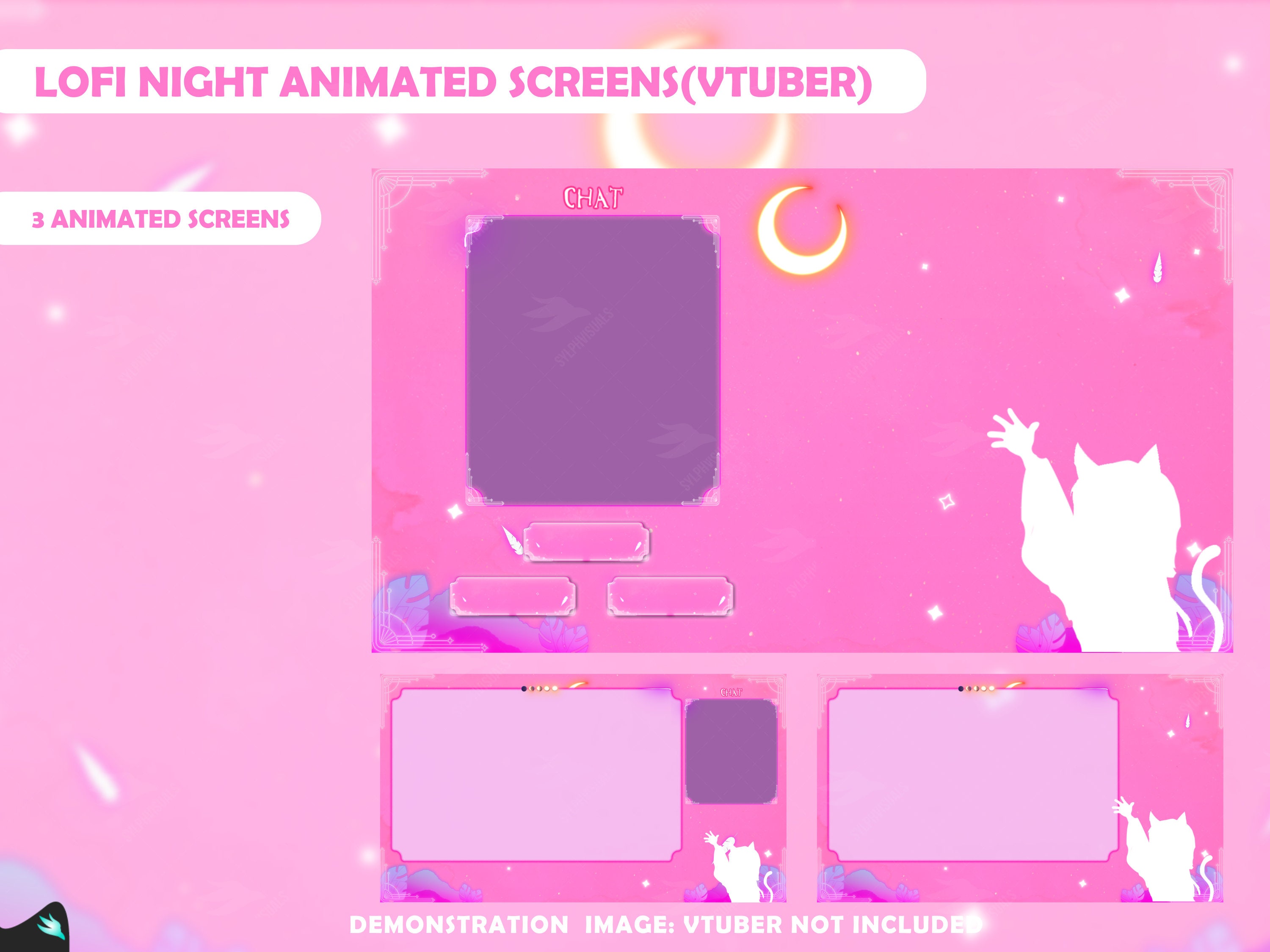 Stream Package Lofi Night Twitch Overlay Animated Alerts - Etsy