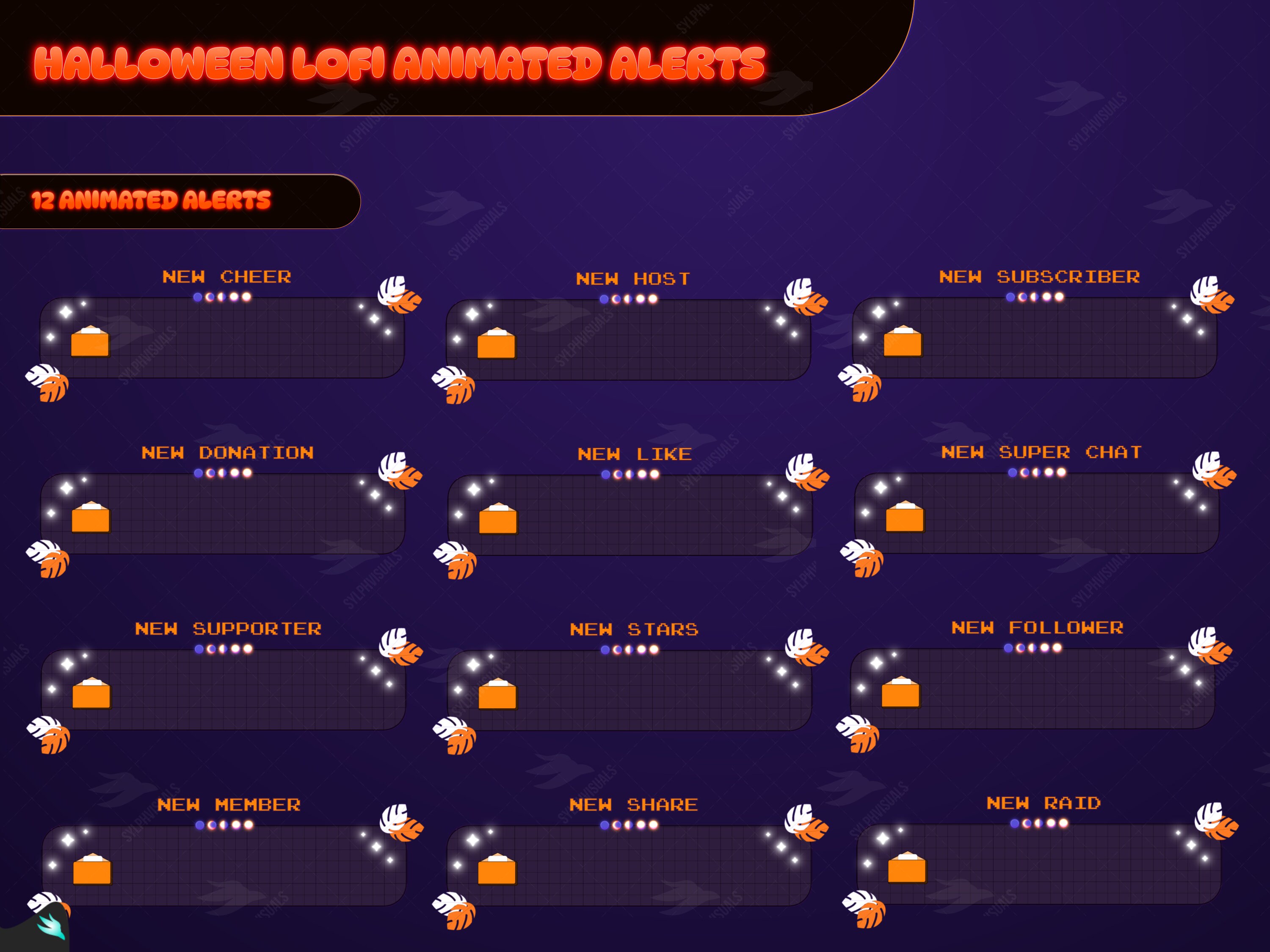 Twitch Animated Alerts Halloween Lofi Animated Alerts Halloween Alerts ...