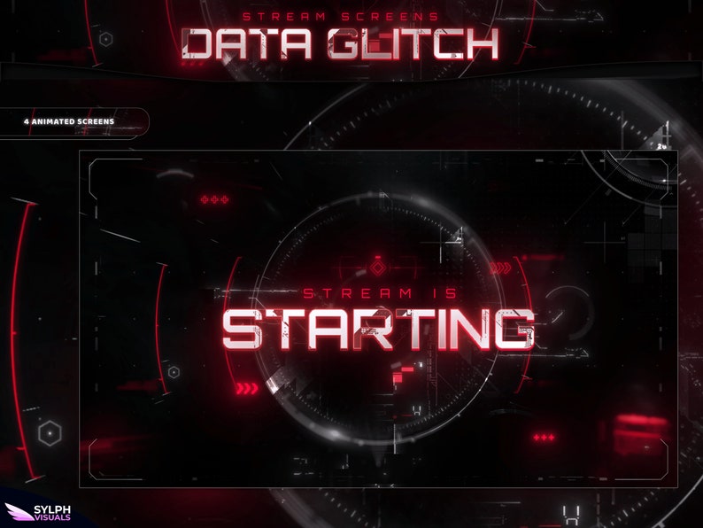 Stream Package Data Glitch Twitch Overlay Animated Alerts Animated ...