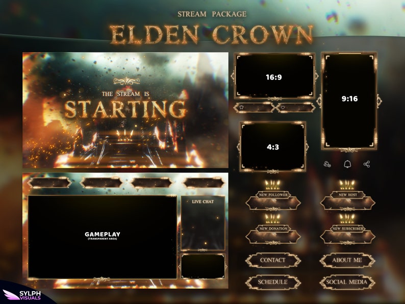 Elden Crown - Twitch Overlay - Animated Alerts - Animated Screens ...