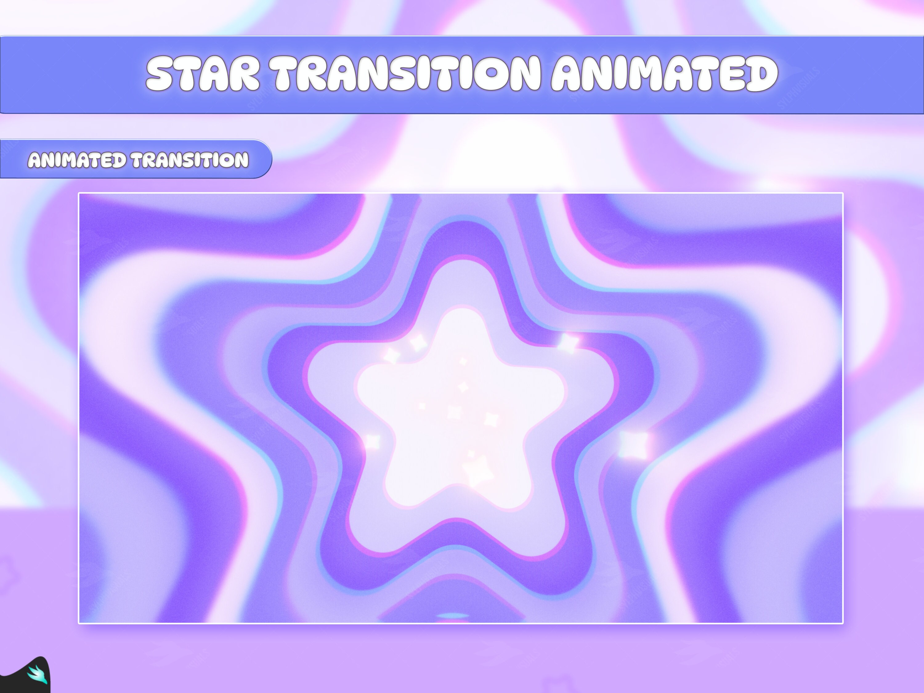 Shining Star Transition Purple Twitch Stream Stinger Cute Transition ...
