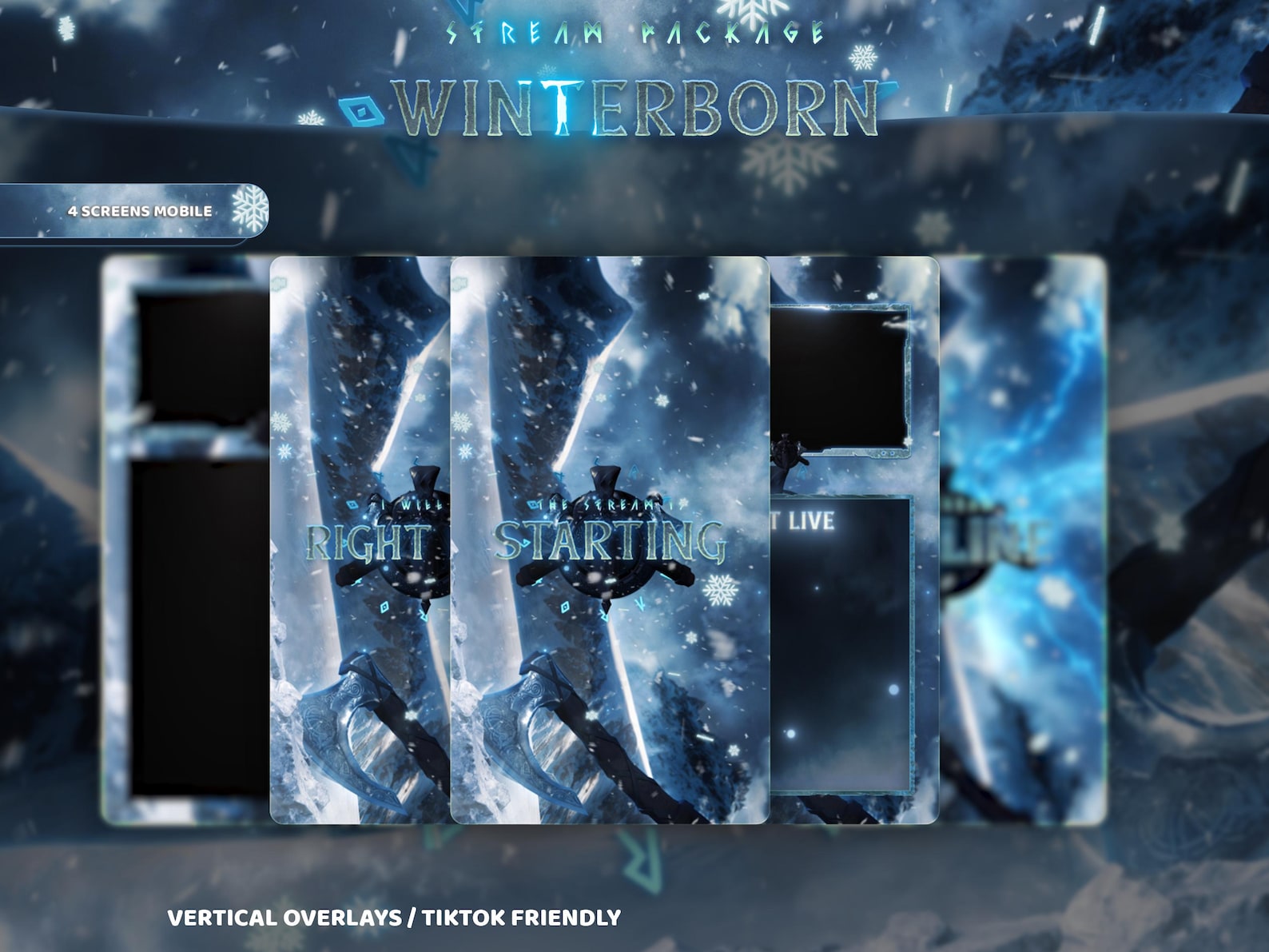 Winterborn - Twitch Overlay - Animated Alerts - Animated Screens - Blue ...