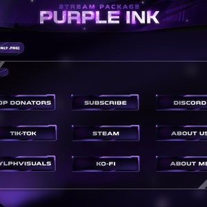 Purple Ink - Twitch Overlay - Animated Alerts - Animated Screens ...