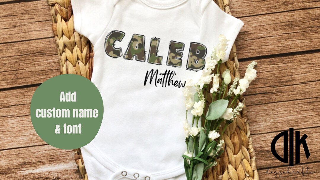 Personalized Camo Camouflage Name Baby Onesie Gift - Etsy