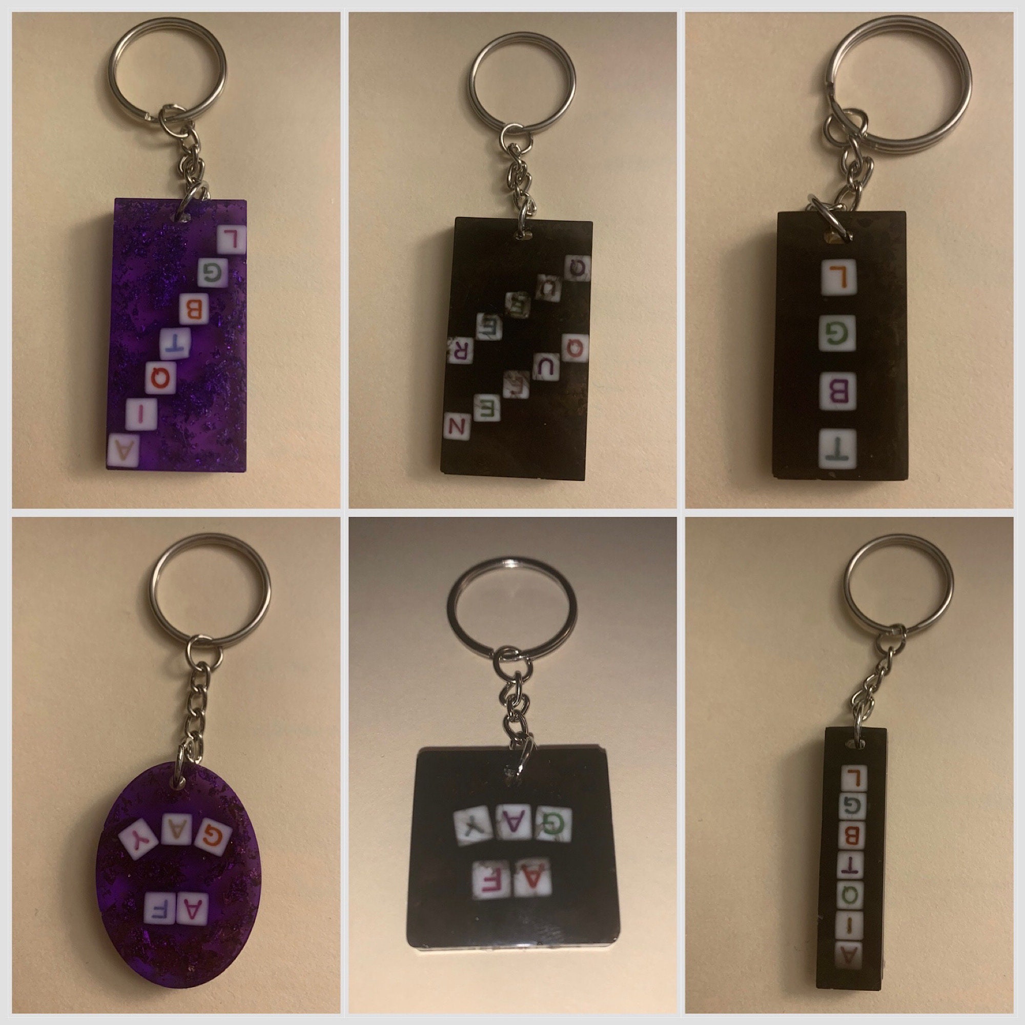 LGBTQIA Pride Resin Key Chains - Etsy