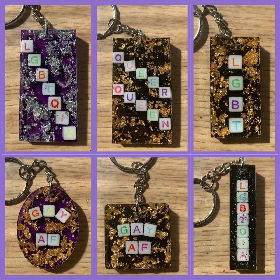 LGBTQIA Pride Resin Key Chains - Etsy