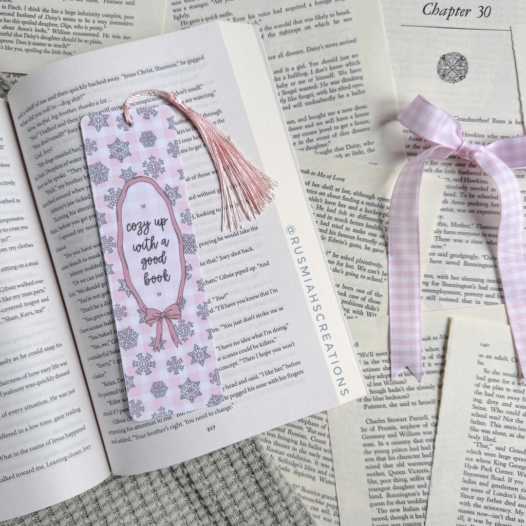 Cozy Snowy Night Bookmark | 2" X 6.5" | "cozy up With A Good Book ...