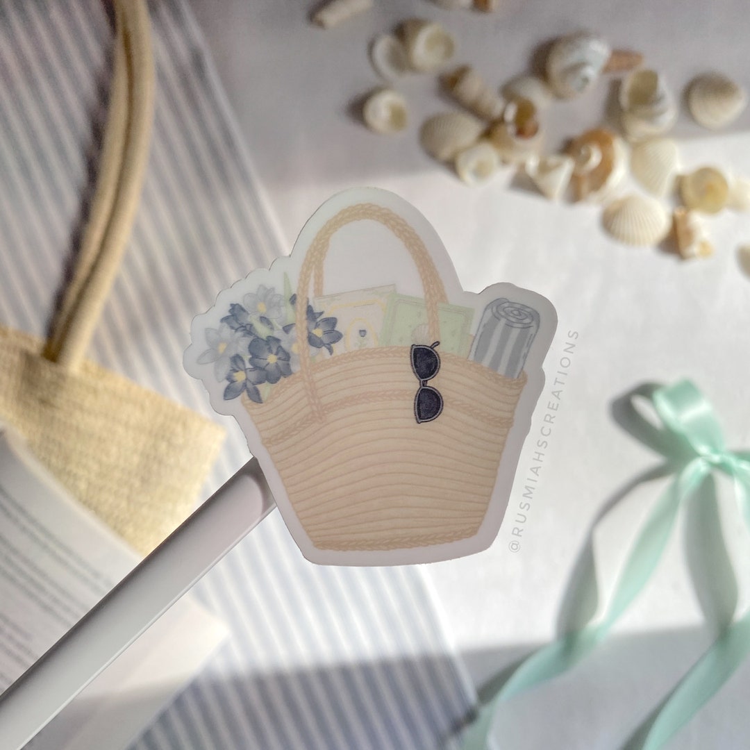 Beach Tote Bag Vinyl Sticker | 2.4" X 2.4" | Coastal Granddaughter ...