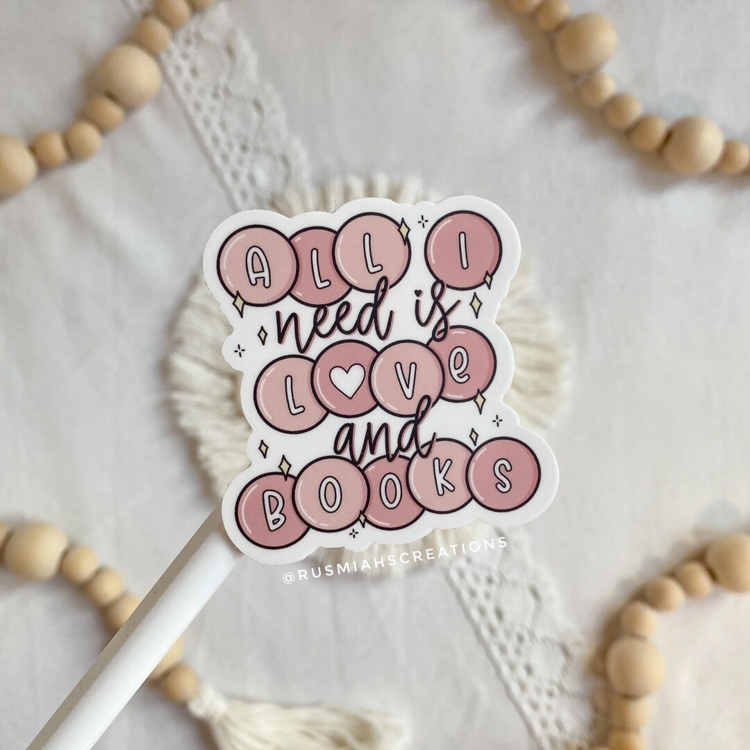Love & Books Vinyl Sticker | Romance Reader | Waterproof Sticker | Book ...