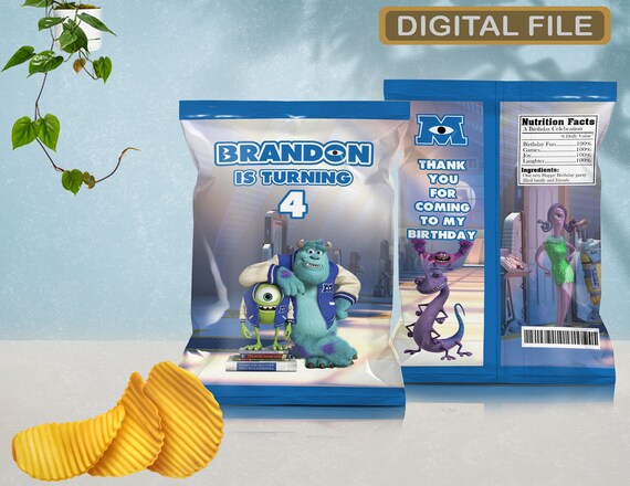 Monster Inc Chip Bags Monster Inc Digital Printable | Etsy