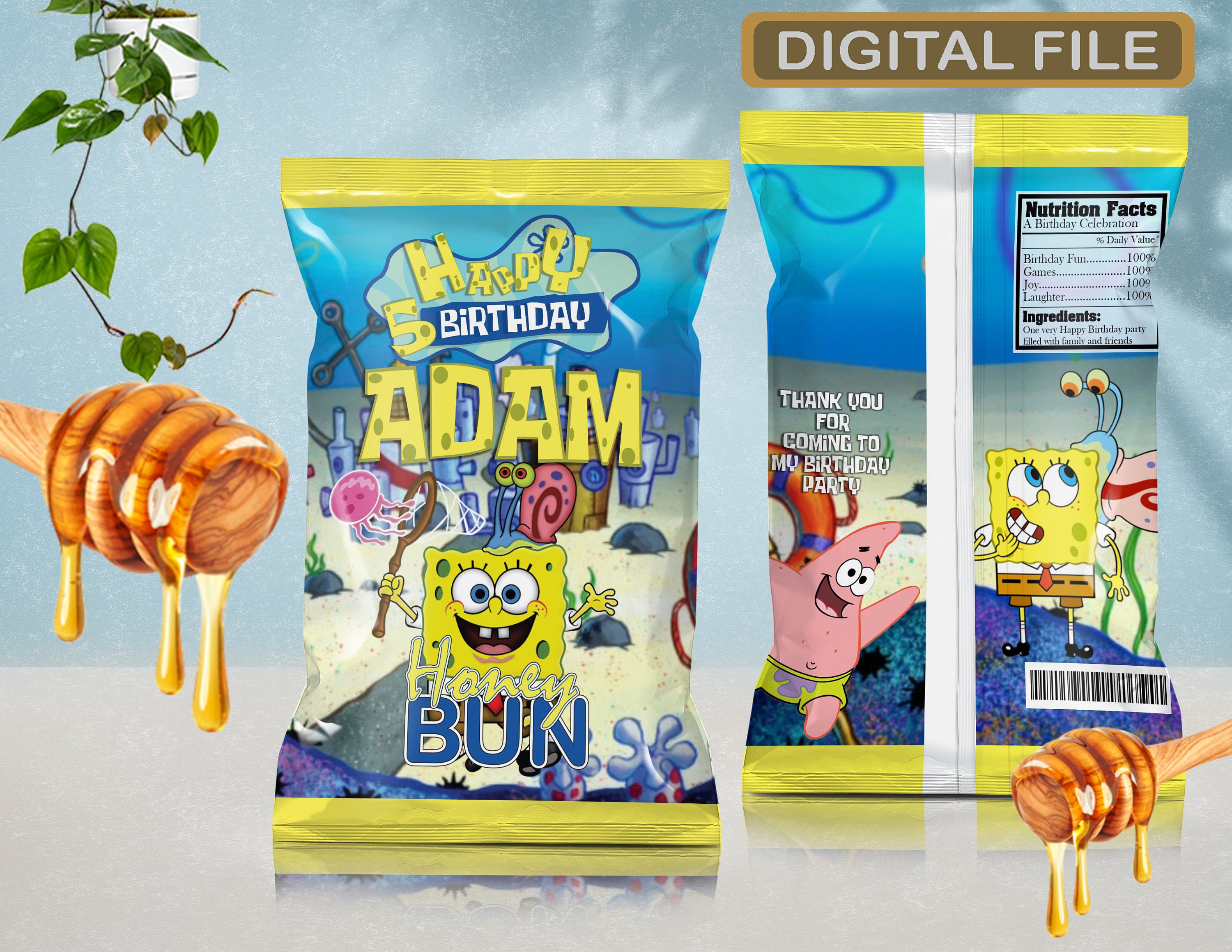 Calendars & Planners Spongebob Squarepants Honey Bun Wrapper Paper ...