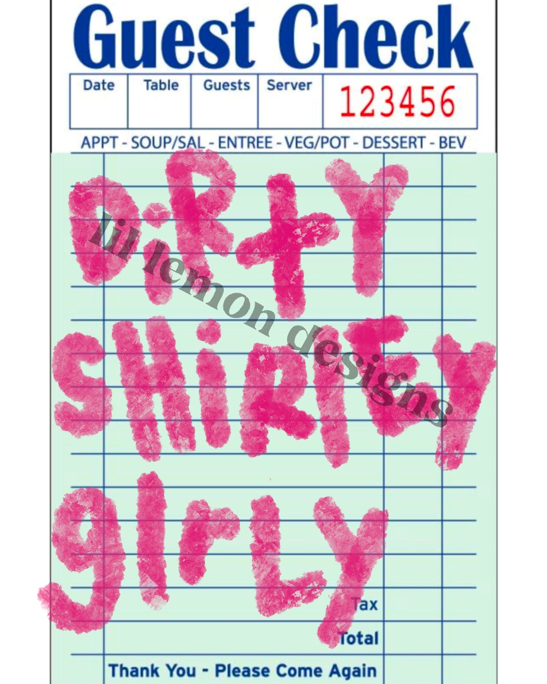 Guest Check Bar Cart Dirty Shirley Wall Art Print - Etsy