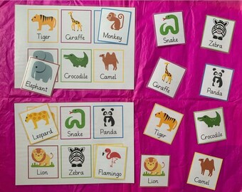 Zoo Matching Game - Etsy
