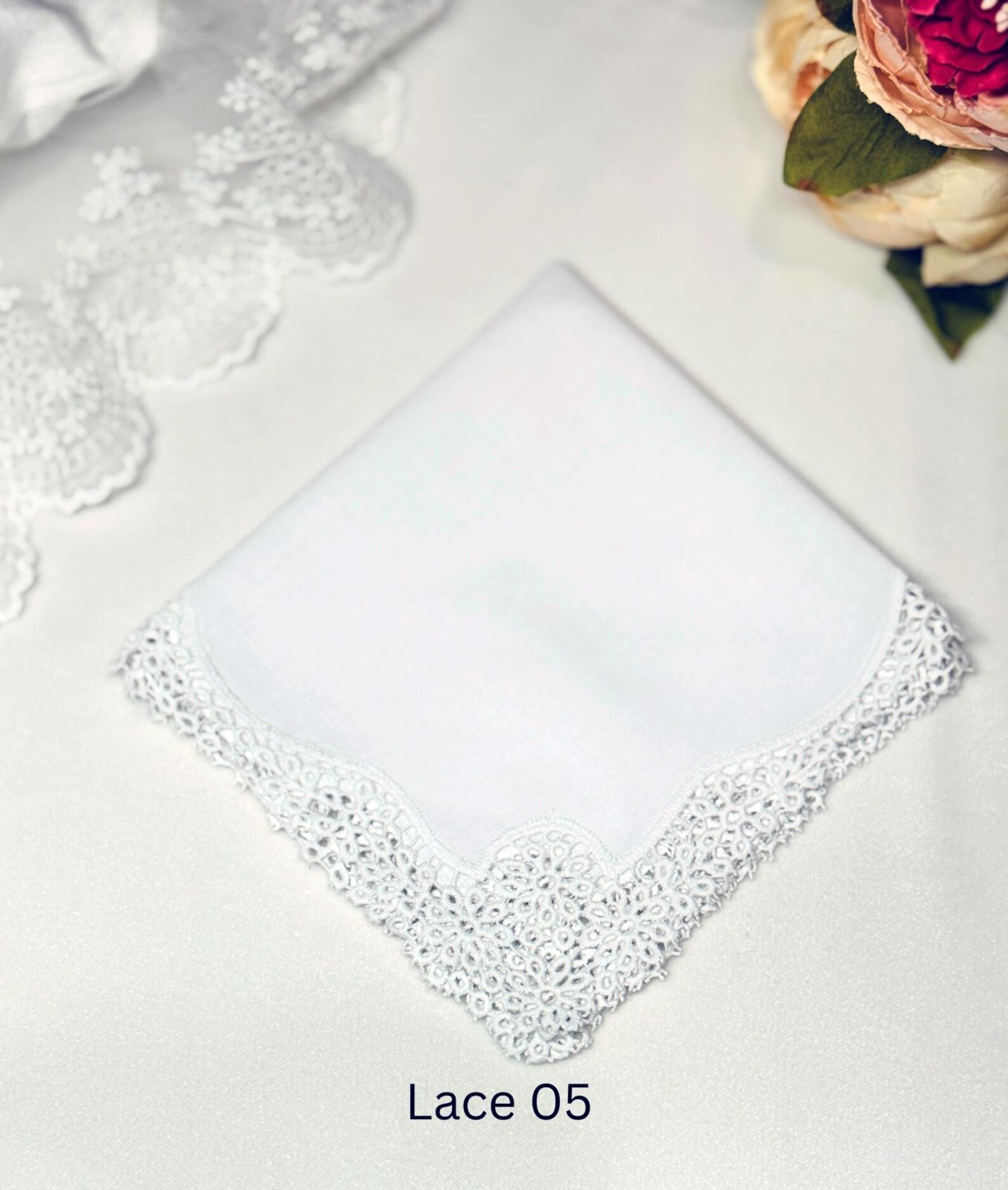 Monogrammed Lace Wedding Handkerchief: Embroidered Bridal Hankie - Etsy