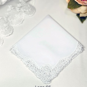 Monogrammed Lace Wedding Handkerchief: Embroidered Bridal Hankie - Etsy
