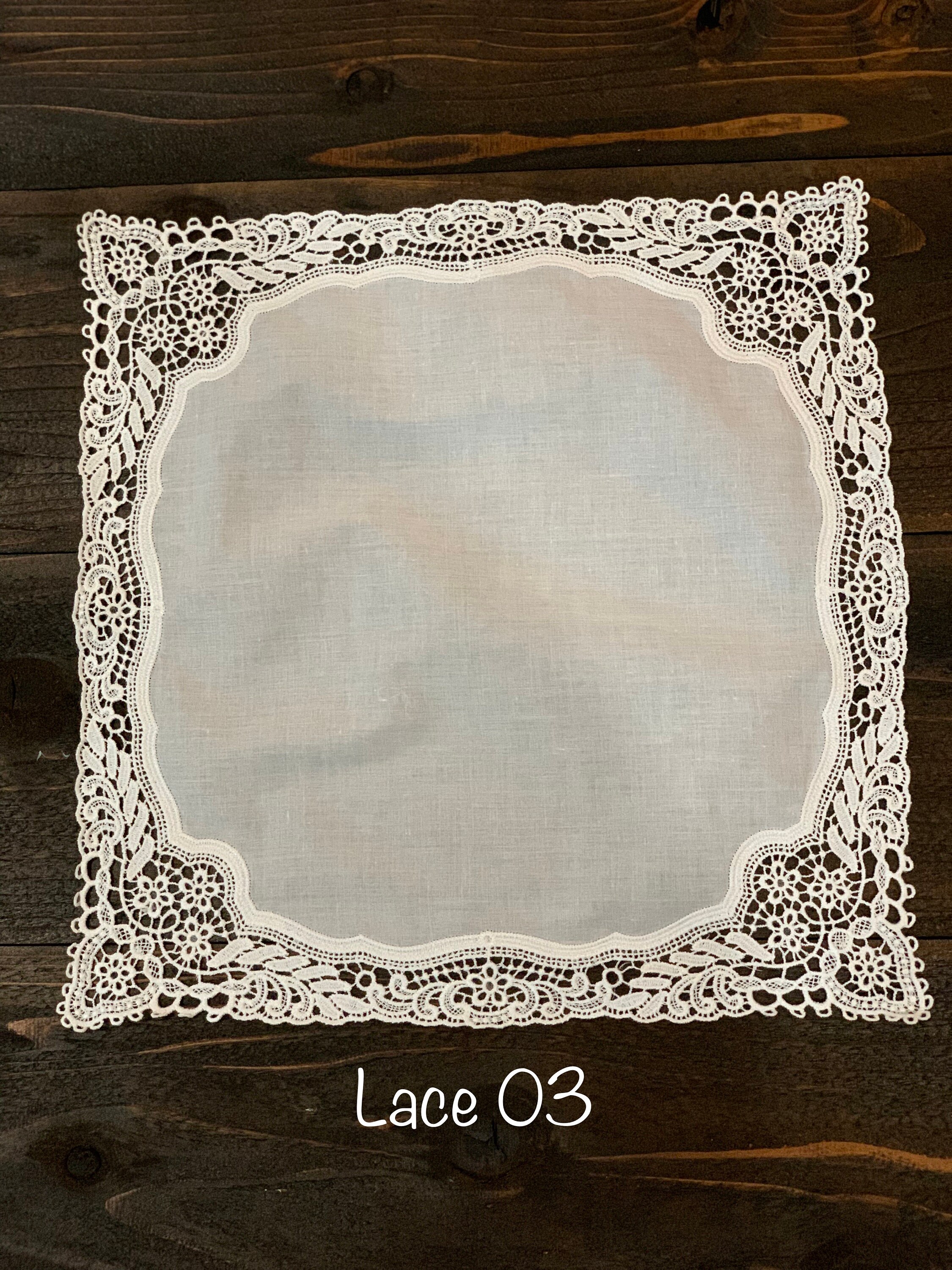 Monogrammed Lace Wedding Handkerchief: Embroidered Bridal Hankie - Etsy