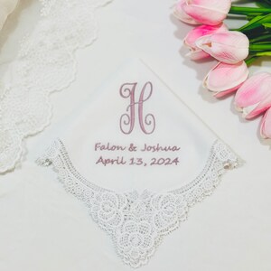 Personalized Wedding Handkerchief, Bridal Hankie, Embroidered Wedding ...