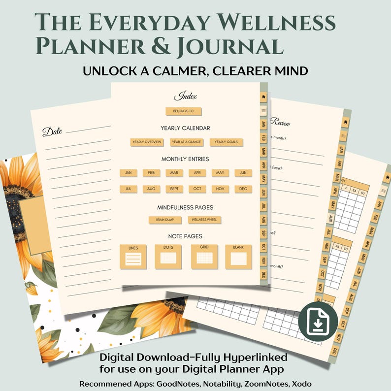 Everyday Wellness: Minimalist Digital Planner & Journal-simplify Your ...