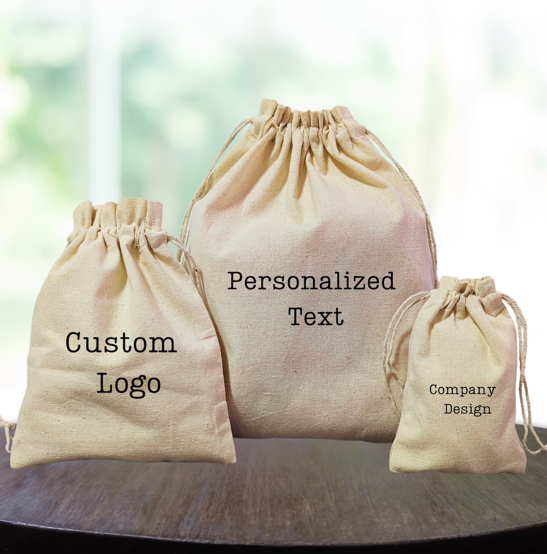 Custom Logo Favor Bags, Personalized Cotton Bag, Personalized Wedding ...