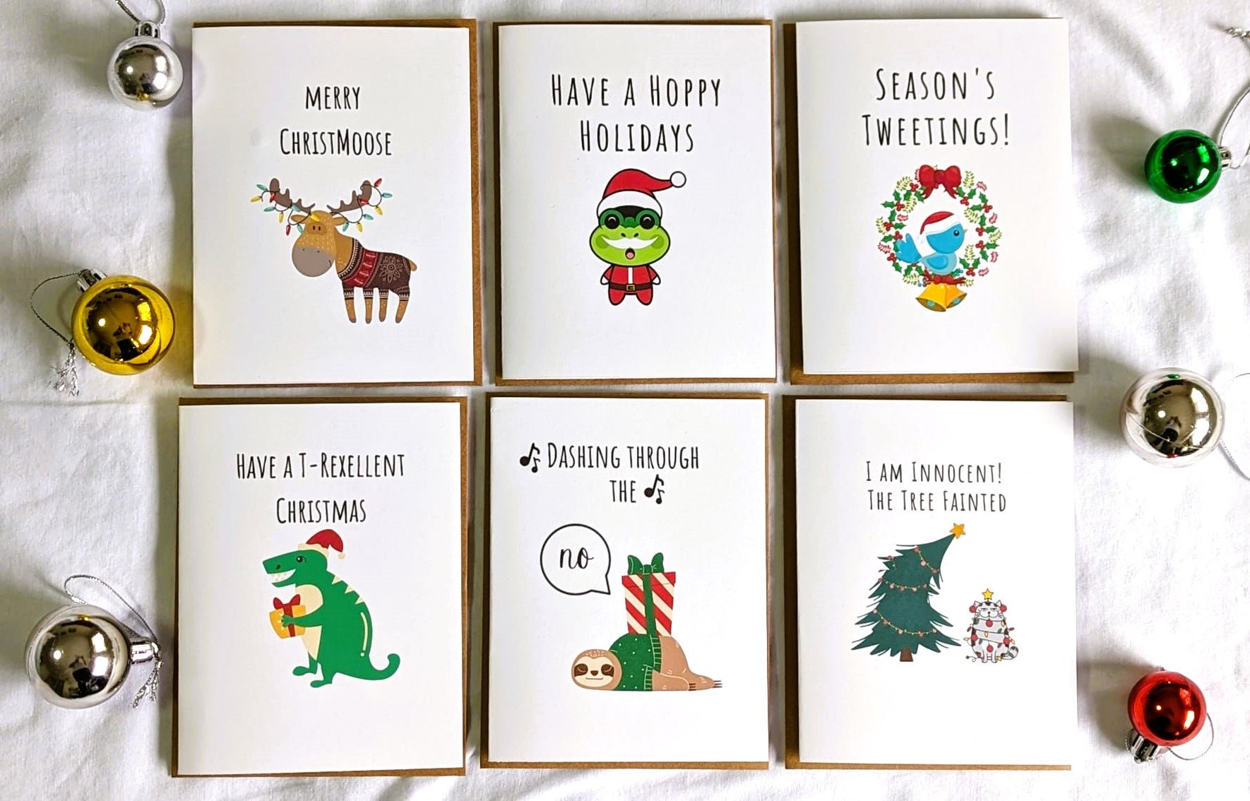 Funny Christmas Card, Holiday Greeting Set, Funny Christmas Card Pack ...