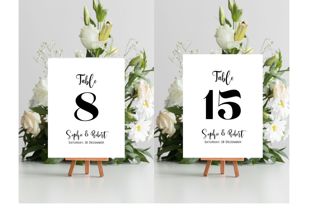Modern Table Numbers, Reception Table Numbers, Custom, Simple Table ...
