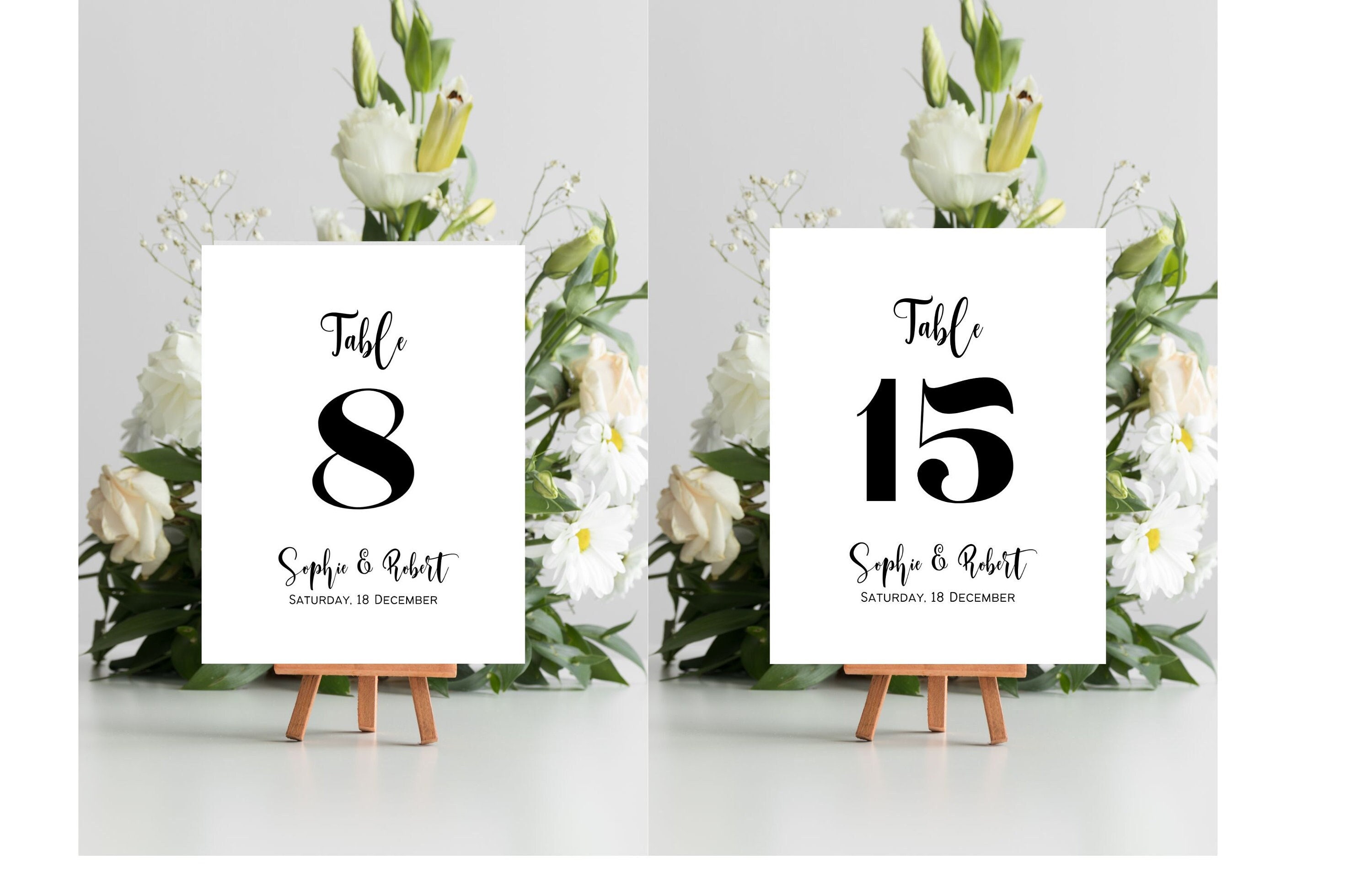 Modern Table Numbers, Reception Table Numbers, Custom, Simple Table ...